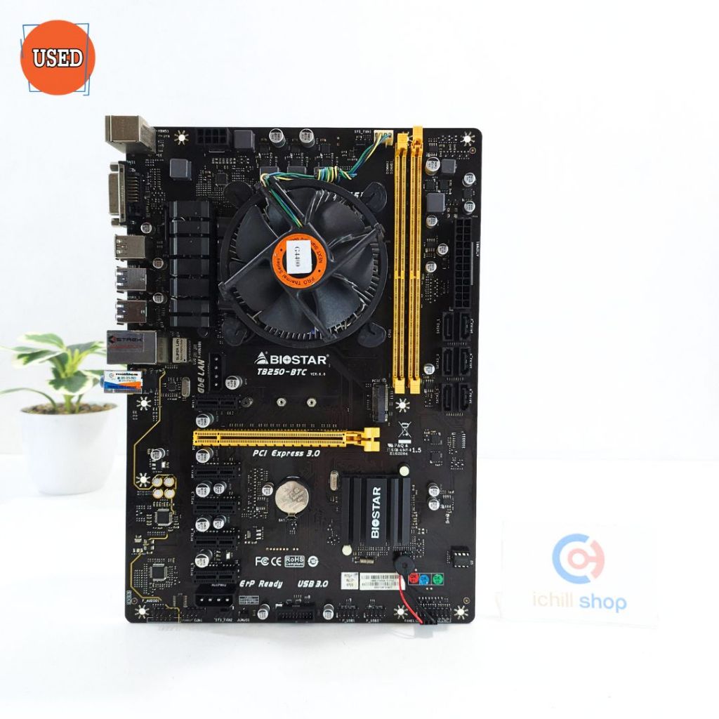 ชุดซีพียูพร้อมเมนบอร์ด CPU : INTEL PENTIUM G4400 3.30GHz + MB : BIOSTAR TB250 BTC P15330 ...