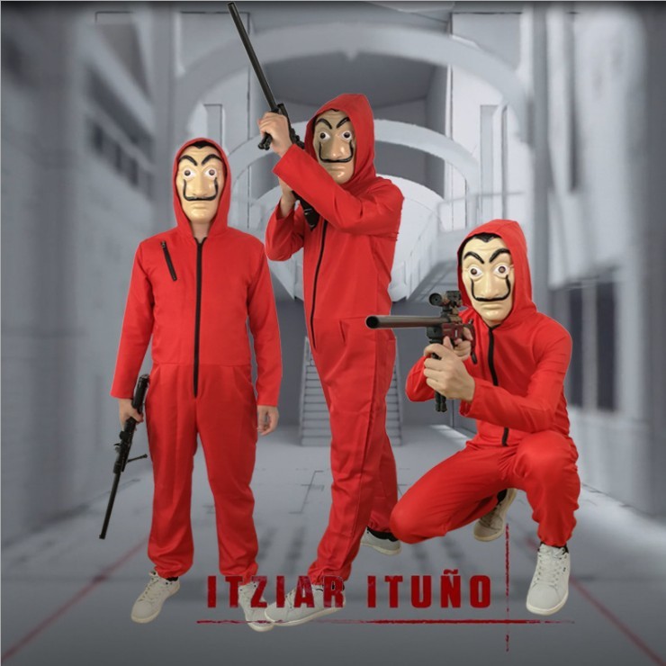 ชุดนักโทษ+หน้ากากฟรี ทรชนคนปล้นโลก La casa de papel Dali mask jump suit ...