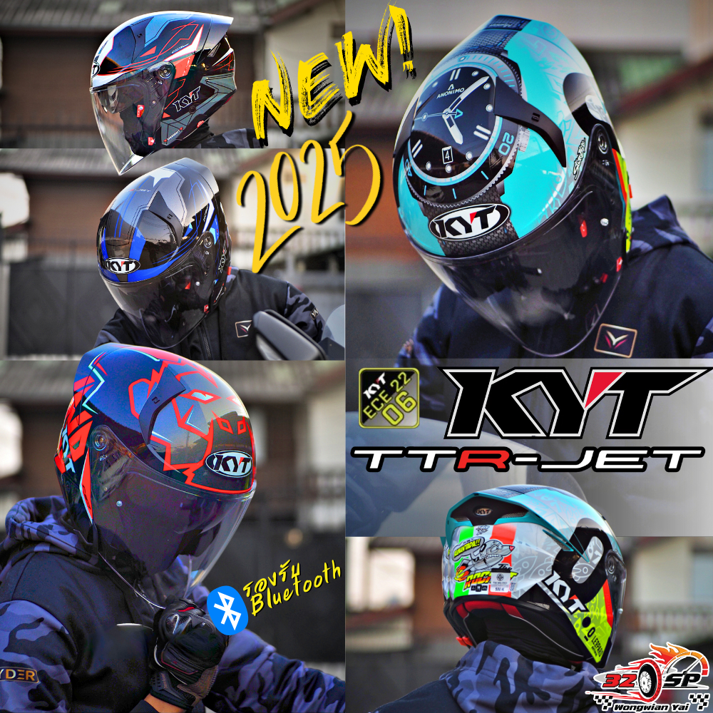 หมวกกันน็อคครึ่งใบ KYT TTR-JET มาใหม่ 2025!! ECE.06 ของแท้!! ส่งไว!! 320SP.วงเวียนใหญ่ ...