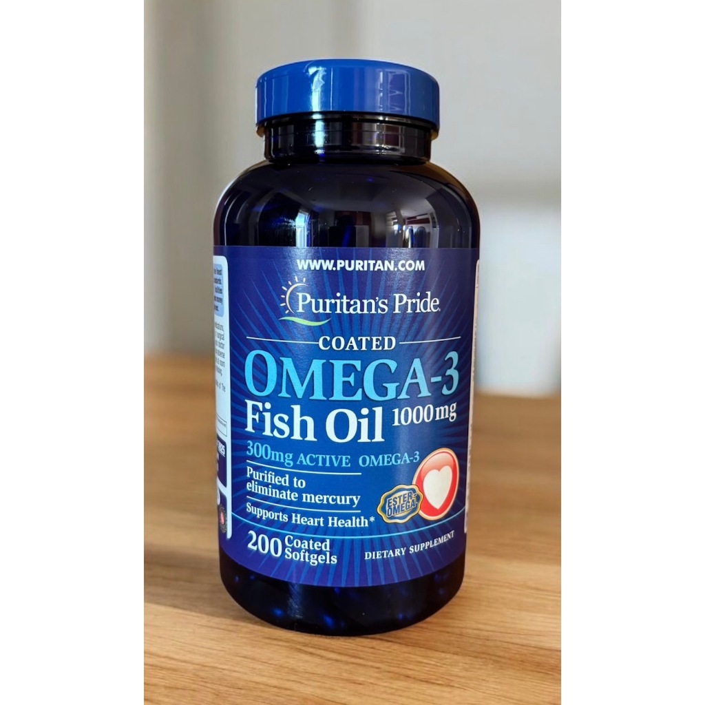 Exp. 03/2025 ขวดใหญ่ 200 เม็ด Puritan's Pride OMEGA-3 Fish Oil 1000 mg (300 mg Active OMEGA3 ...