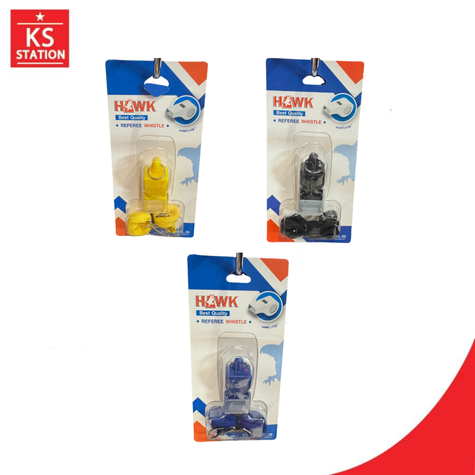 HAWK Referee Whistle นกหวีด นกหวีดพลาสติกพร้อมสาย ขนาด2x2x5ซม มีให้ ...