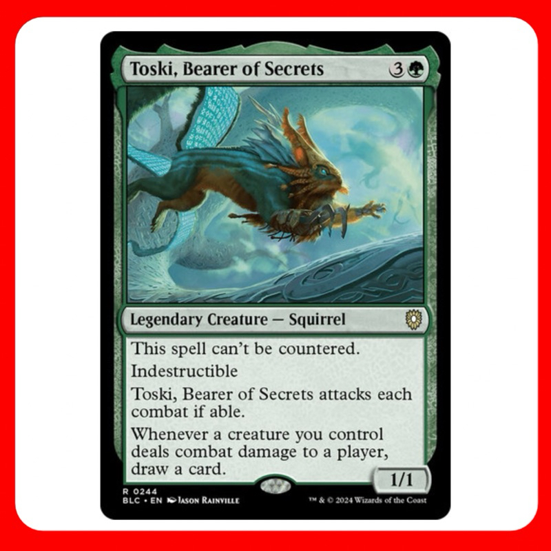 [MTG] Toski, Bearer of Secrets [BLC] [GREEN] [RARE] [NORMAL] [ENG] (การ์ดเมจิค / Magic the ...