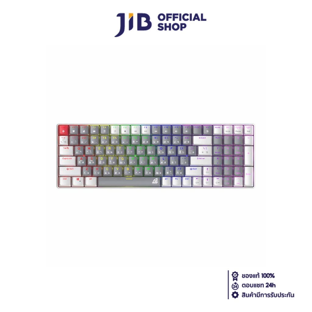 KEYBOARD (คีย์บอร์ด) SIGNO KB-723 MOBILUS (GREY-WHITE) MINI RGB EN/TH ...