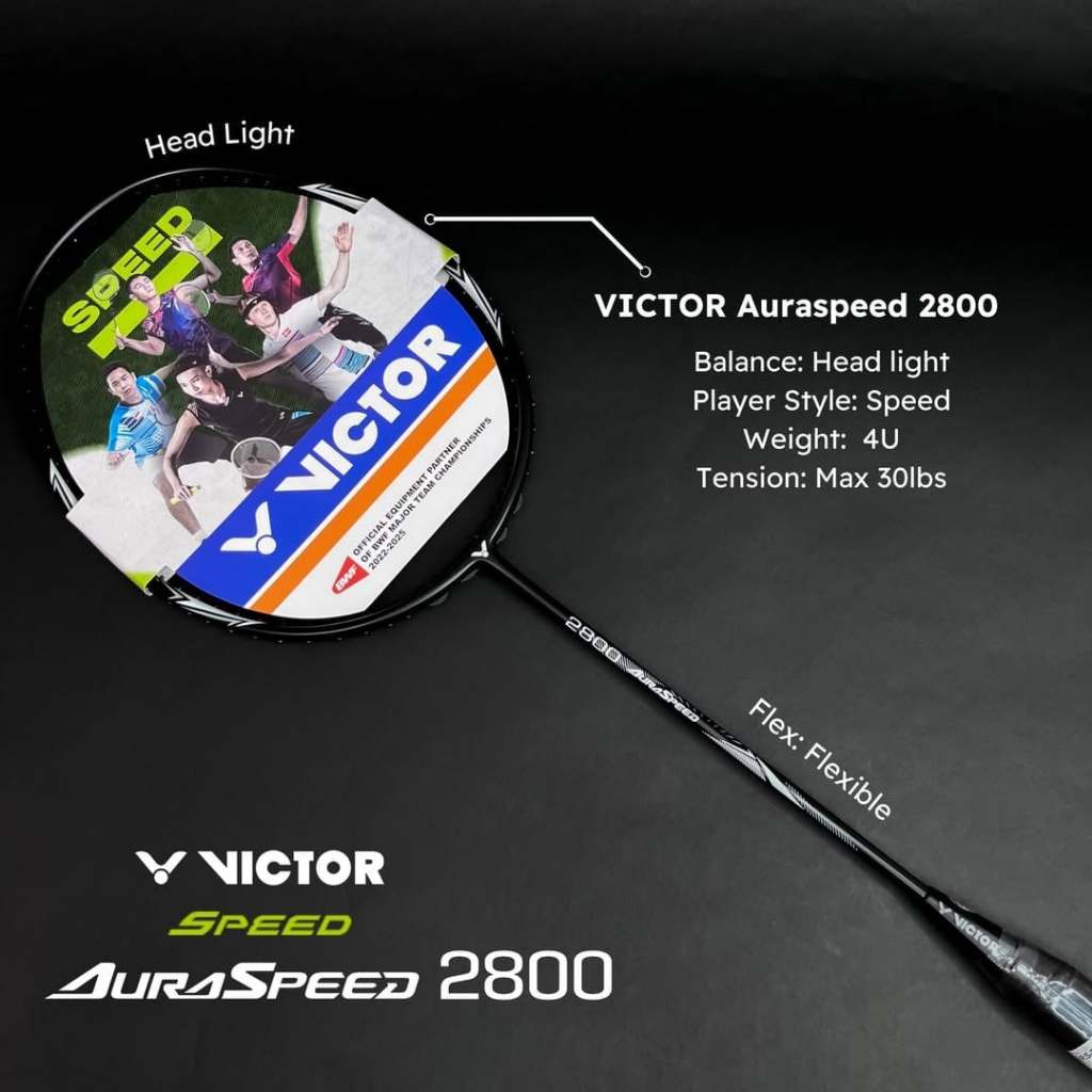 VICTOR Auraspeed 2800 (4U/G5) MY CODE ไม้แบดมินตัน (สินค้าลิขสิทธิ์แท้ 100%) | Shopee Thailand