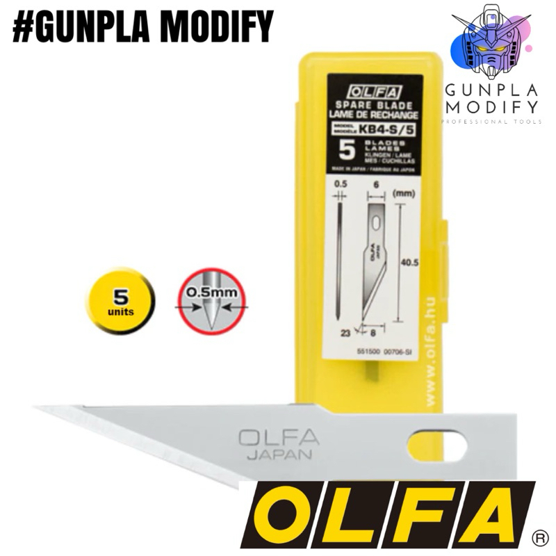 OLFA ใบมีดคัตเตอร์หัวตรง KB4-S/5 บรรจุ 5 ใบมีด (ใช้กับ Artknife OLFA AK-1, AK-4) | Shopee Thailand