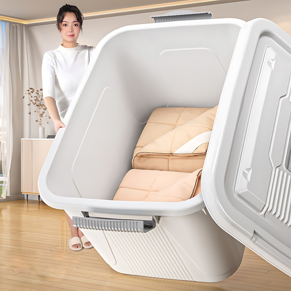 NeatBox กล่องเก็บของ 300L กล่องเก็บของอเนกประสงค์ กล่องพลาสติกใส่ของขนาดใหญ่ มีล้อ หนาขึ้น ...