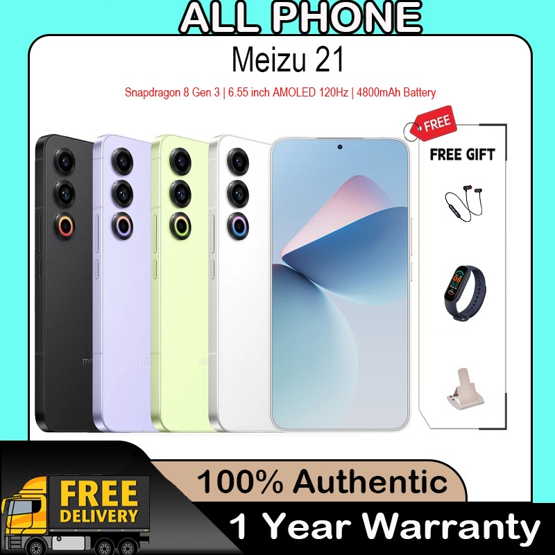 Meizu 21 Snapdragon 8 Gen 3 6.55 inch AMOLED 120Hz Screen 4800mAh Battery 80W Super Charge ...