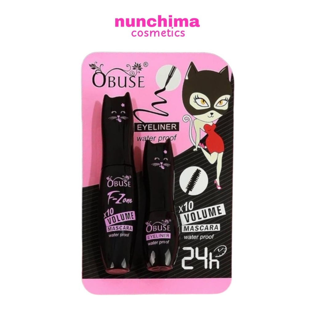 OB-1352 Obuse Mascara & Eyeliner Volume Waterproof โอบิวซ์ เซ็ตมาสคาร่า ...