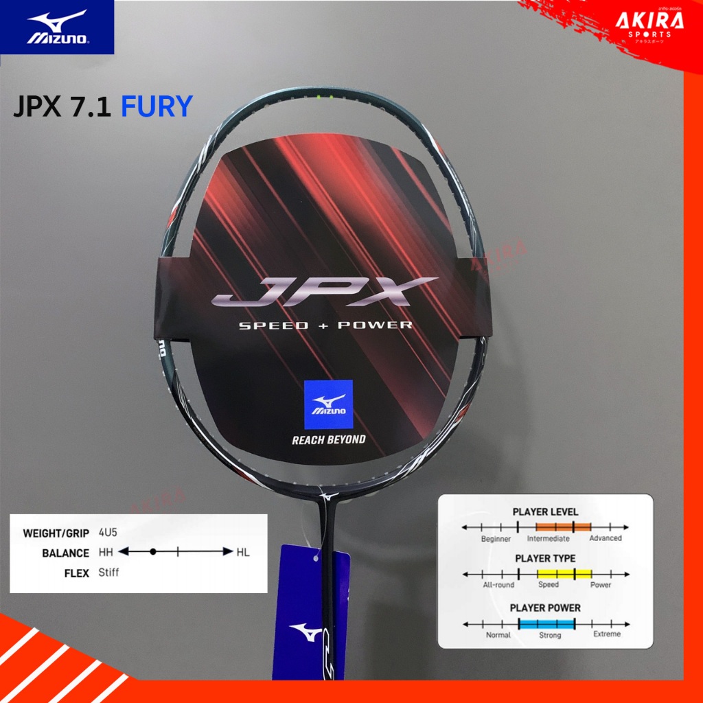 MIZUNO ไม้แบดมินตันMizuno JPX 7.1 FURY 4UG5 แถมเอ็น ซอง ประกันศูนย์ไทย | Shopee Thailand
