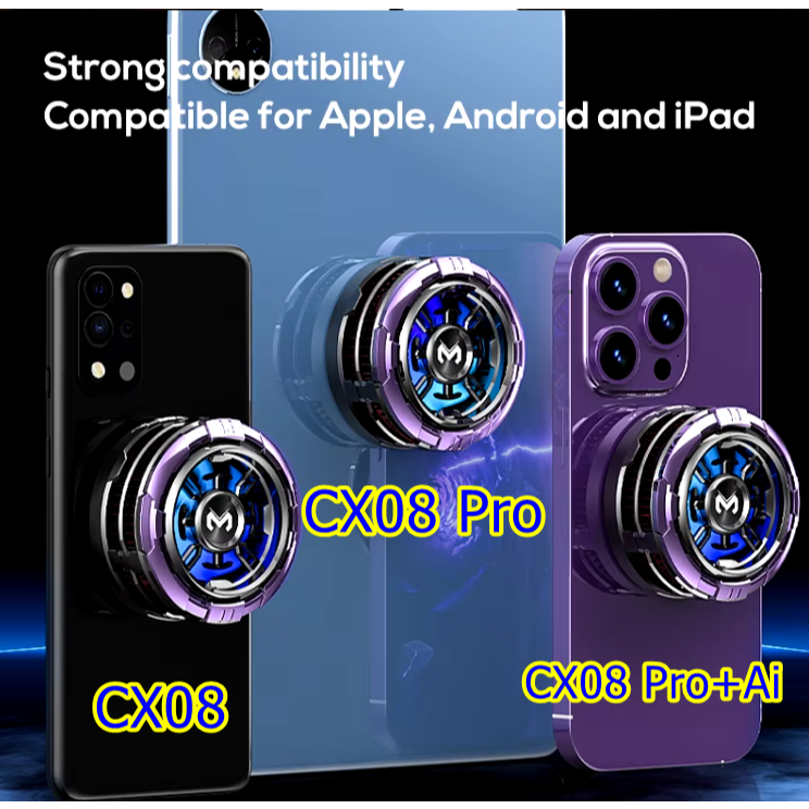 พัดลมระบายความร้อนมือถือและแท็บเล็ต Memo CX08 Ai ลดเพิ่มอุณหภูมิอัตโนมัติ มีประกัน 3 เดือน ส่ง ...