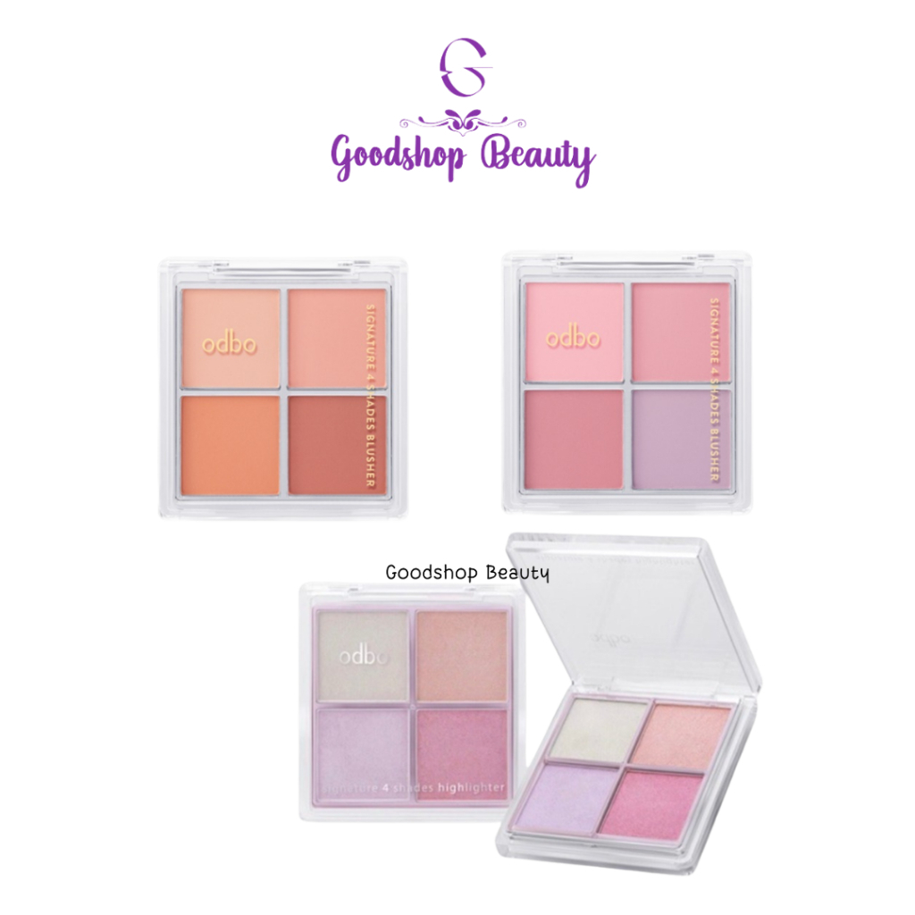 ODBO SIGNATURE 4 SHADES BLUSHER 10g. โอดีบีโอ ซิกเนเจอร์ โฟร์ เฉดส์ บลัชเชอร์ OD1309 - OD1318 ...