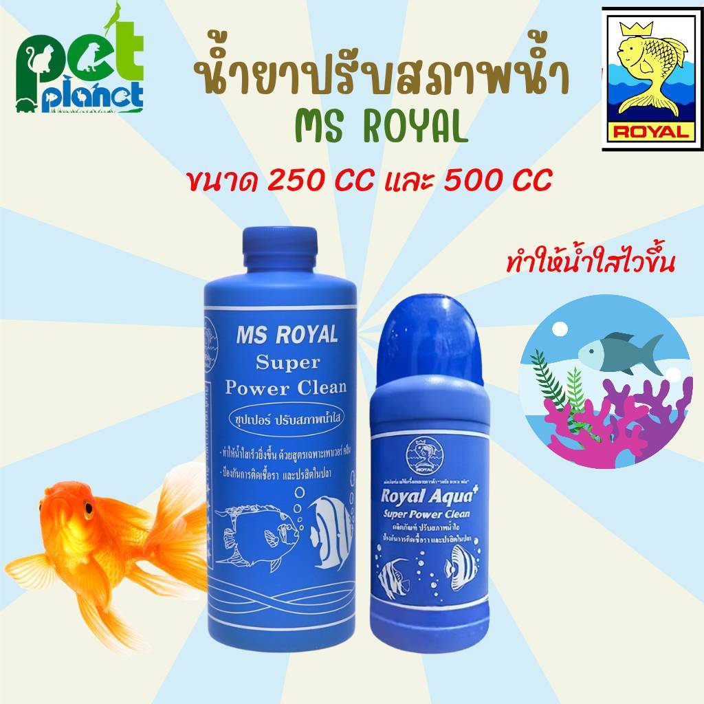 [250ml.][500ml.] น้ำยาปรับสภาพน้ำใส MS ROYAL Super Power Clean น้ำยาตู้ ...