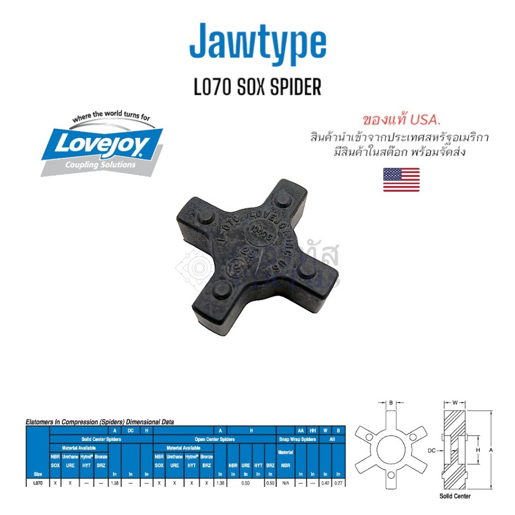 L070 SOX SPIDER ยางNBR ยอย คัปปลิ้ง คัปปลิ้งมอเตอร์ flexible coupling ...