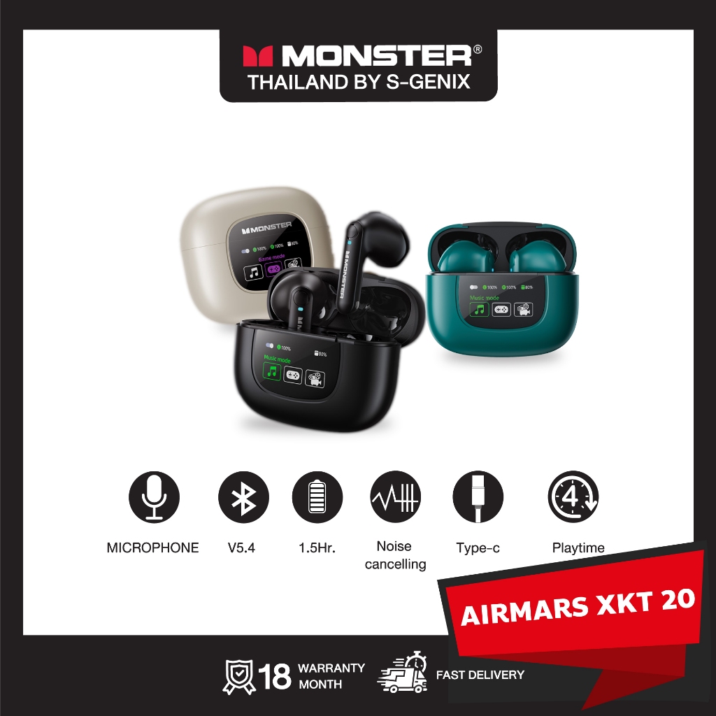 { 2.15 โค้ดลดเพิ่ม 25% + มีใบเสร็จ! รับประกัน 1 ปี } MONSTER หูฟัง ...