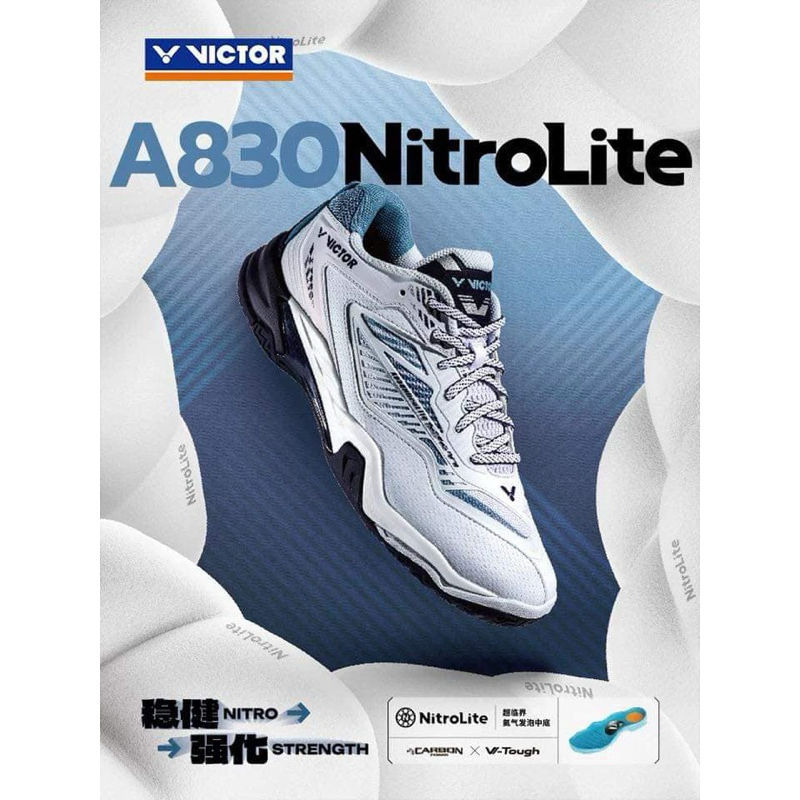 VICTOR รองเท้าแบดมินตัน รุ่น A830 NitroLite 👟 ซัพพอร์ต☁️ +คล่องตัว 💨 ...
