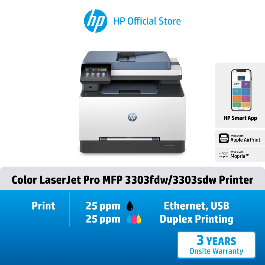 HP Color LaserJet Pro MFP 3303fdw / 3303sdw / 3303fdn Printer | Shopee ...