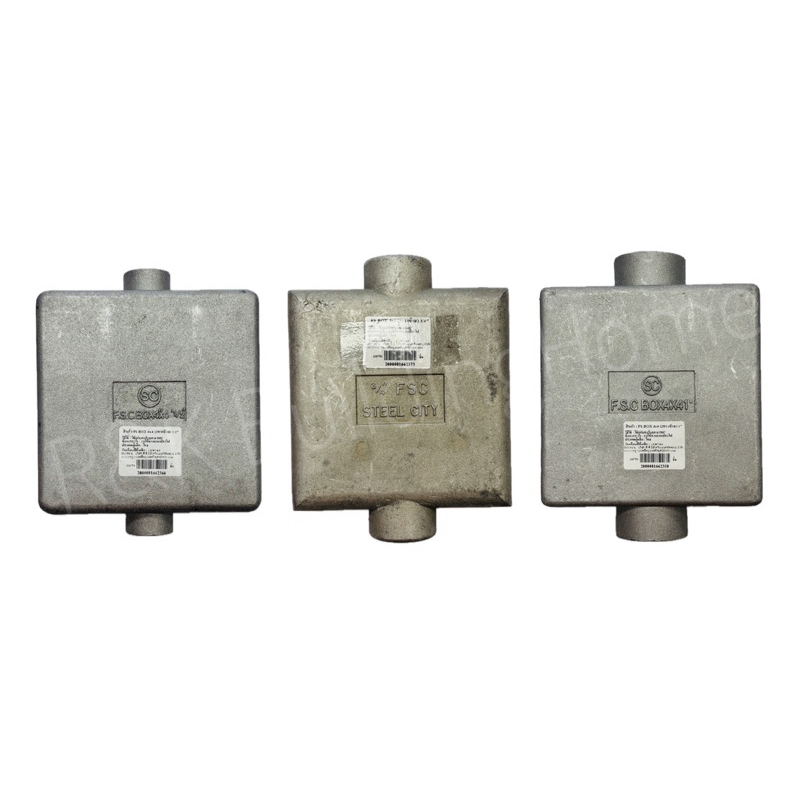 FSC BOX 4x4 เอฟเอสบ๊อกซ์ กล่องพักสายไฟฟ้า 2 ทาง รูตรงข้าม ขนาด 1/2" 3/4 ...