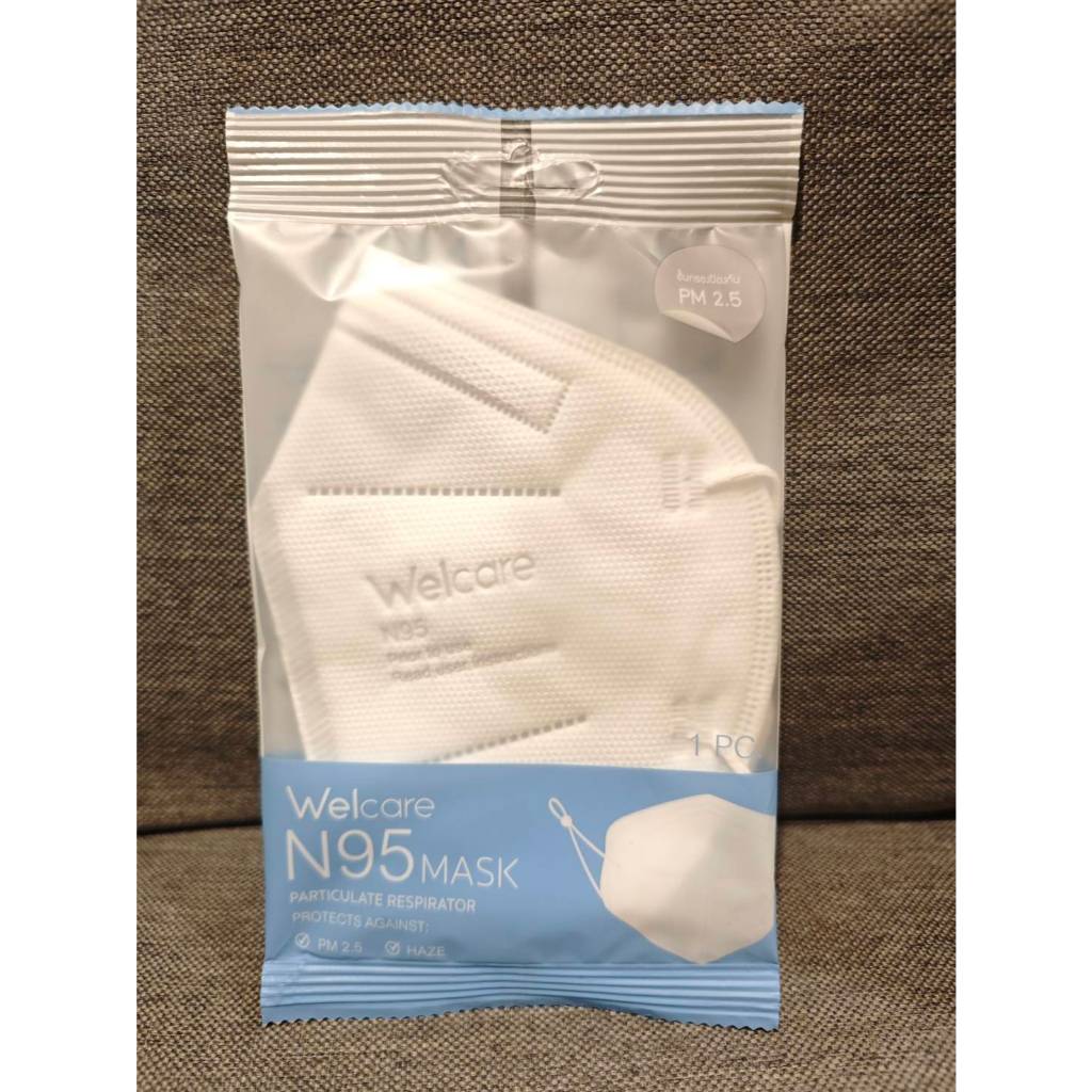 Welcare N95 FACE MASK หน้ากากอนามัย N95 แบบมีวาล์ว / ไม่มีวาวล์ สีขาว | Shopee Thailand