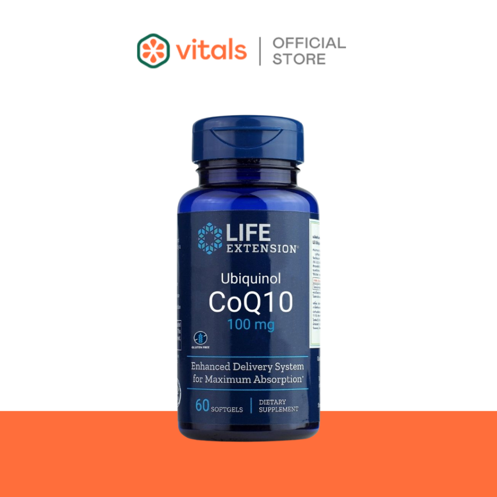 Life Extension Ubiquinol CoQ10 100 mg (60 Capsule) l เสริมพลังงาน บำรุงหัวใจ และอวัยวะภายใน (60 ...