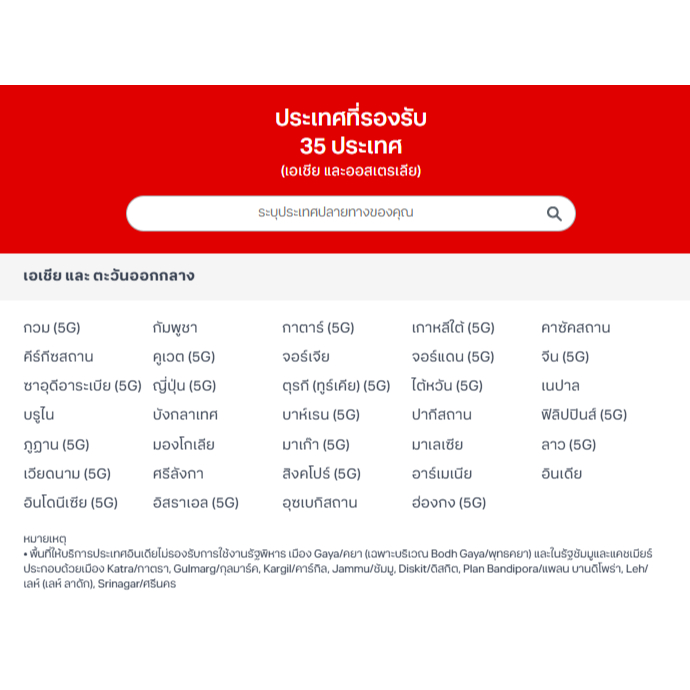 ซิมทรู TRUE GO TRAVEL SIM ASIA AUSTRALIA ใช้ได้ 35 ประเทศ 6GB 10วัน ...