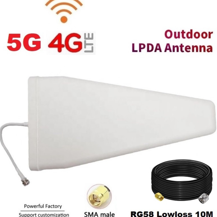 5G 4G LPDA Antenna 28dBi Signal Directional Antenna Full band 690-3700MHz+Cable 10M | Shopee ...