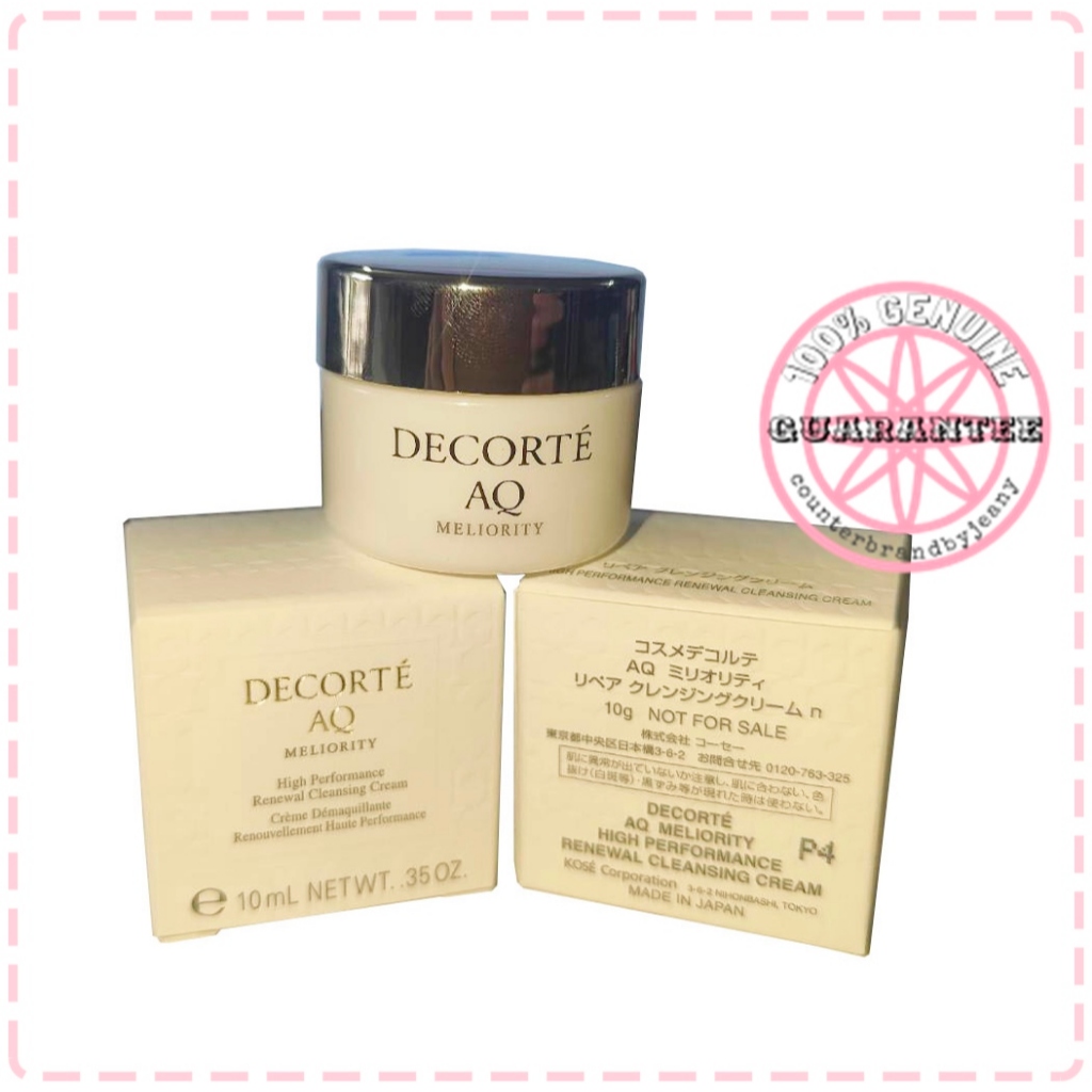 COSME DECORTE AQ Meliority High Performance Renewal Cleansing Cream 10mL แท้ ล้างเครื่องสำอาง ...
