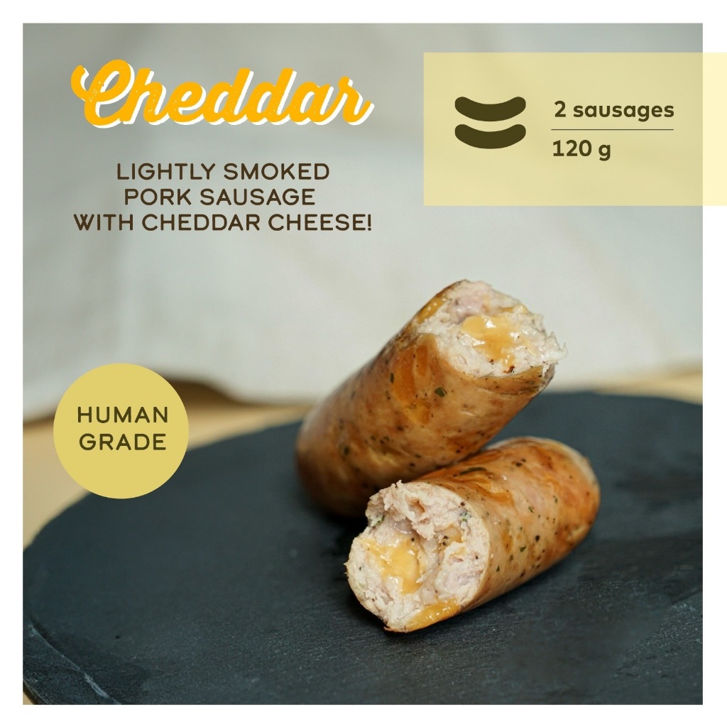 Artisan Sausage for Dogs [Cheddar] ไส้กรอกโฮมเมดสูตรสำหรับสุนัข สูตร ...