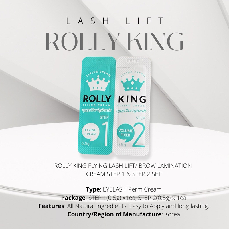 Rolly King น้ำยาลิฟติ้งขนตาเกาหลี 1 คู่ (2 ซอง) | Shopee Thailand