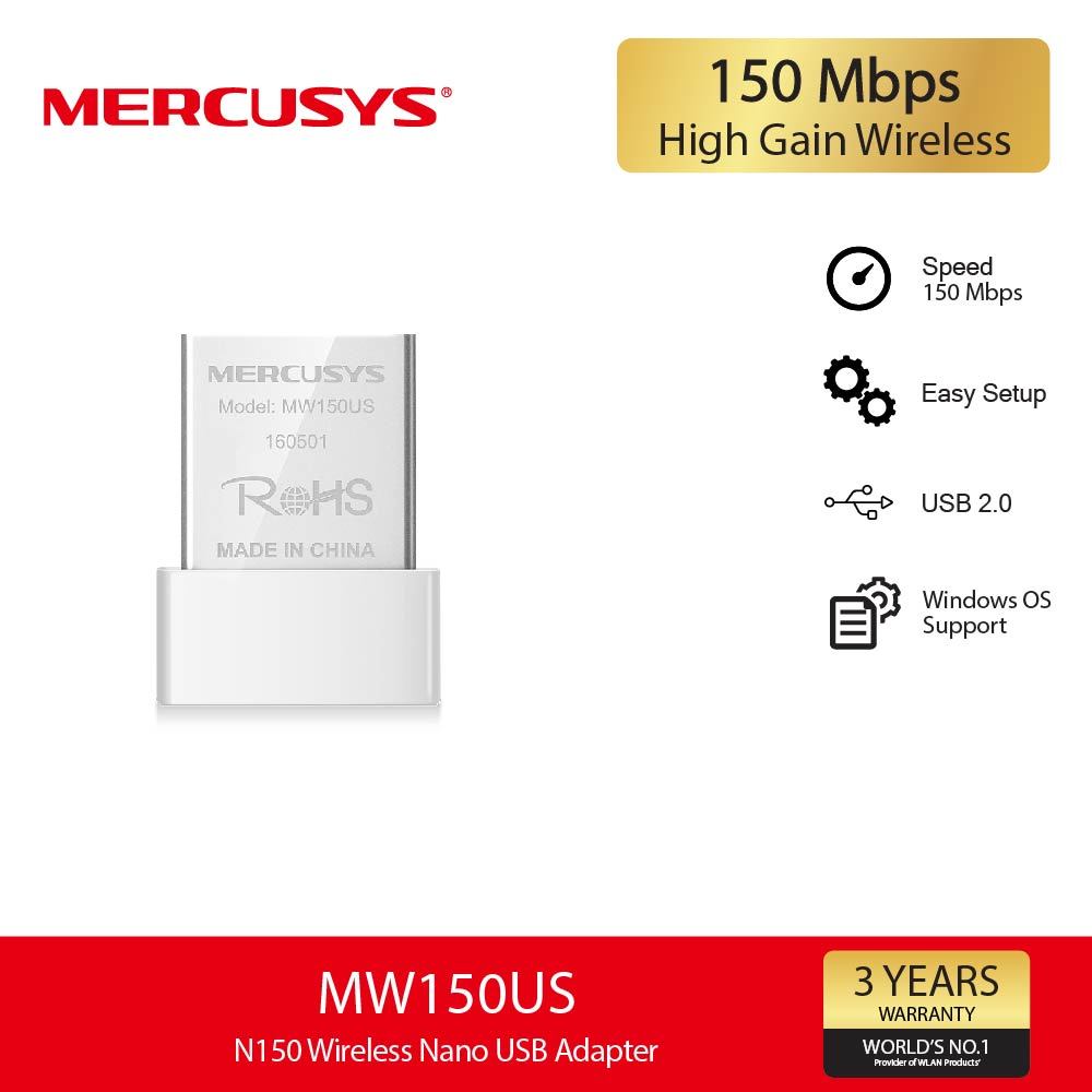 Mercusys MW150US N150 Wireless Nano USB Adapter | Shopee Thailand