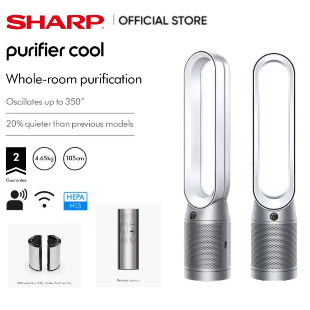 Sharp Purifier Cool TP07 (White/Silver) เครื่องฟอกอากา ไดสัน และ Sharp ...