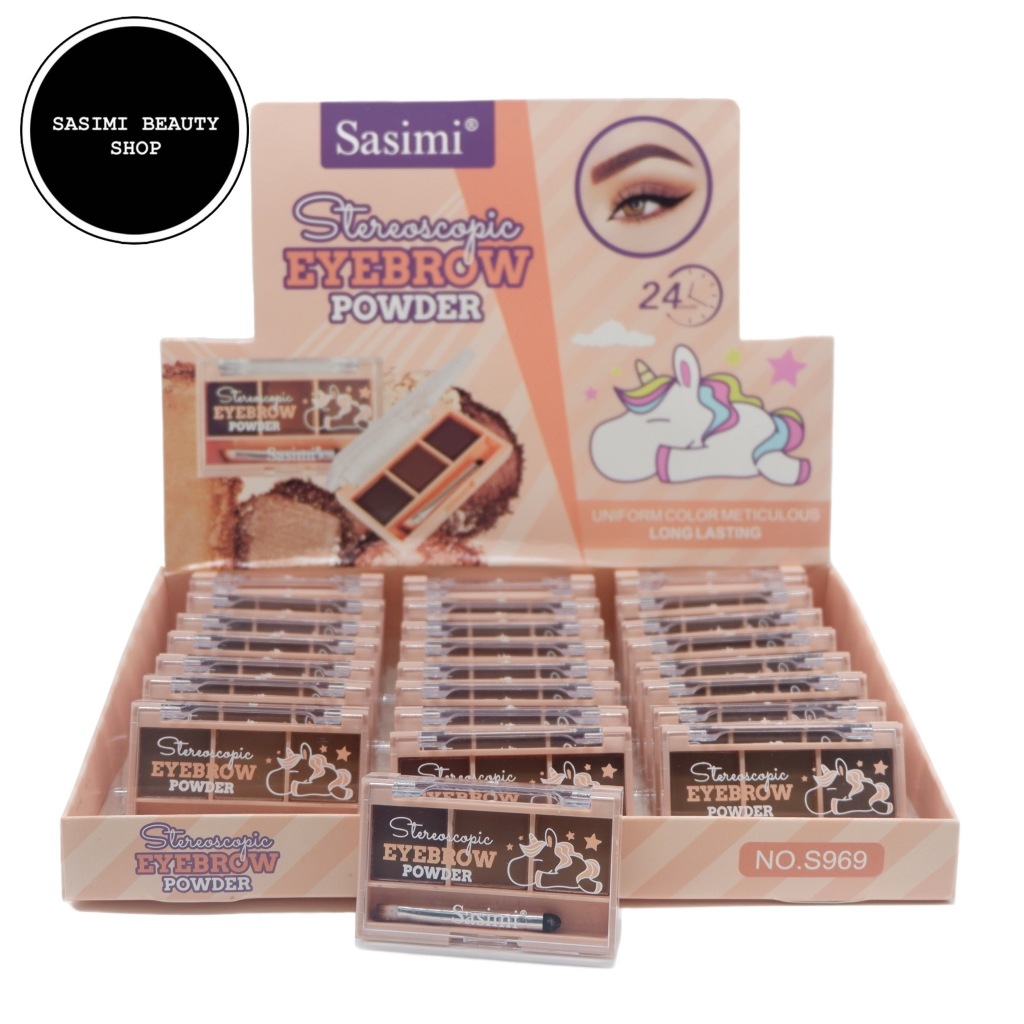 {24ตลับ} SASIMI Unicorn Eyebrow Powder ตลับเขียนคิ้วเนื้อฝุ่น สีชัด ...