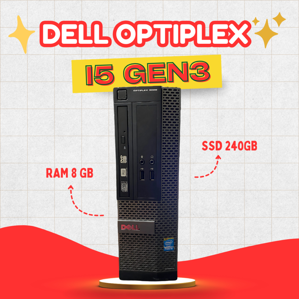 Dell Optiplex I5-Gen3 | RAM 8GB | SSD 240GB มือสองลงโปรแกรมให้พร้อมใช้งาน แถมฟรีสาย AC 1 เส้น ...