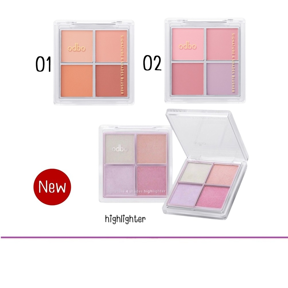 (แท้) Odbo Signature 4 Shades Blusher 10g. OD1309 โอดีบีโอ ซิกเนเจอร์ โฟร์ เฉดส์ บลัชเชอร์ ...