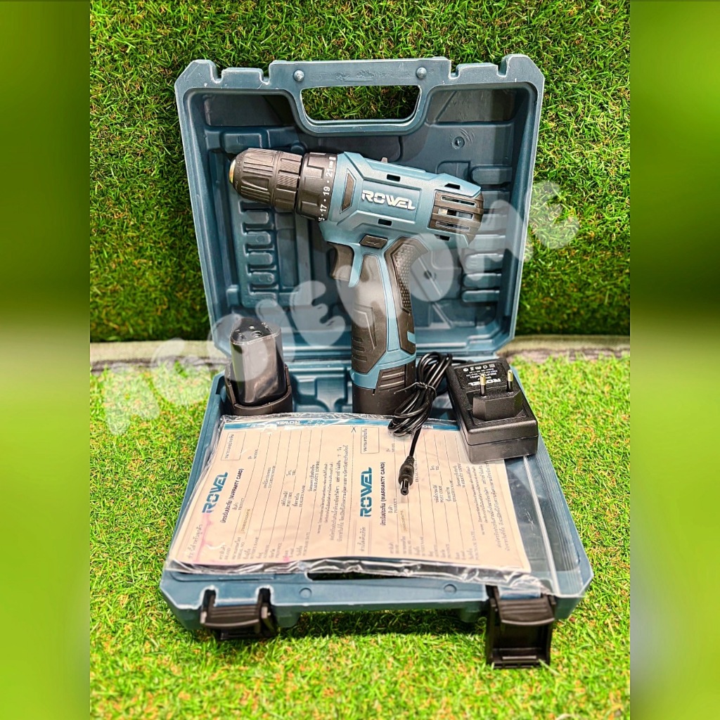 ROWEL สว่านไร้สาย 12v รุ่น RW-110-2B / 10mm. / 1500RPM / สว่าน เจาะไม้ ...