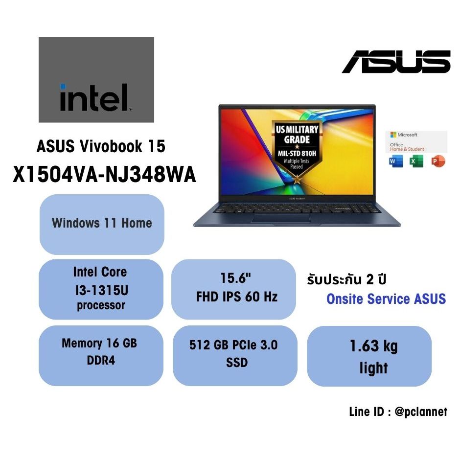 ASUS Notebook Vivobook 15 X1504VA-NJ348WA Intel Core i3-1315U 16GB ...