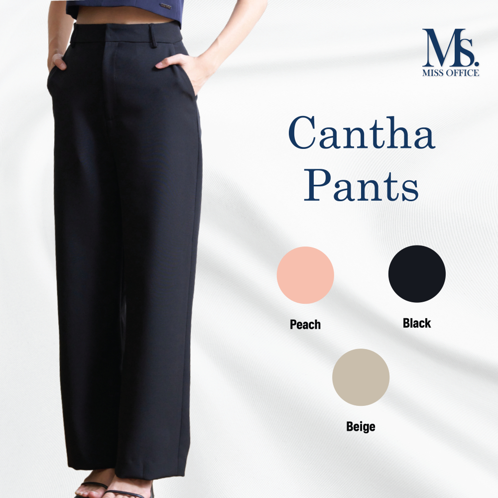 Miss office กางเกงทรงกระบอกตรงซิปหน้า (MP-136) | Shopee Thailand
