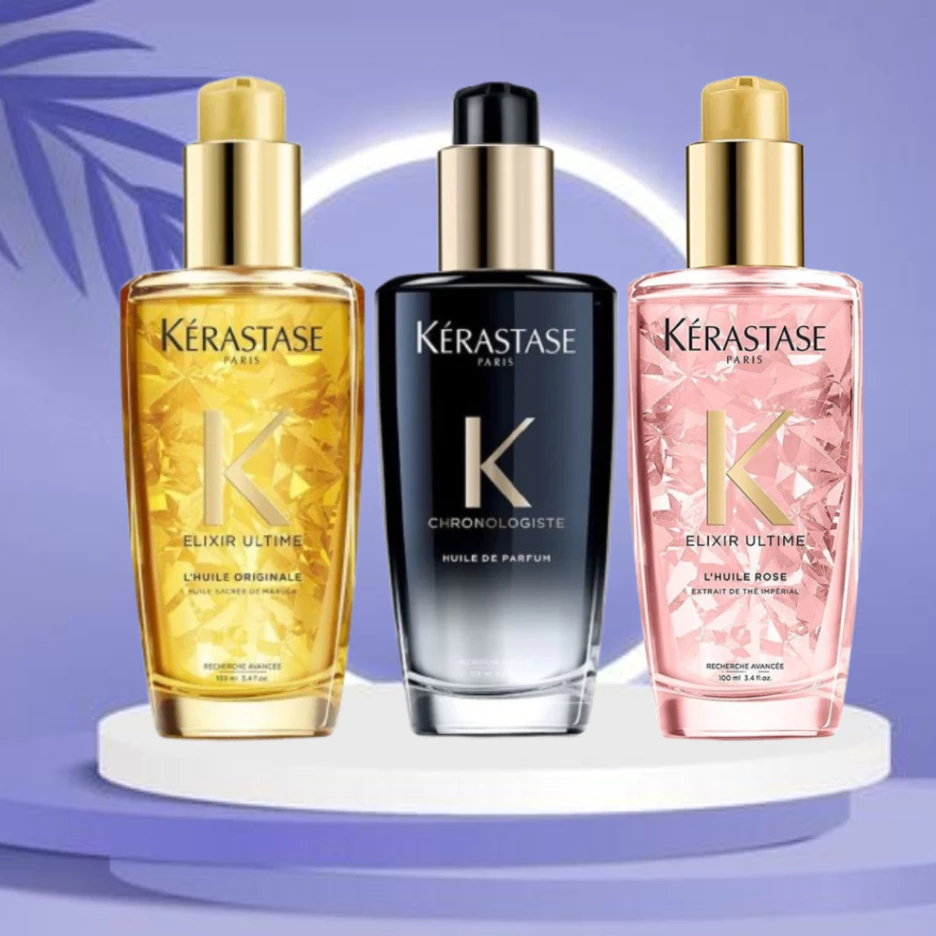 Kerastase Elixir Ultime L'Huile Rose/Originale Oil/Chronologiste Huile ...