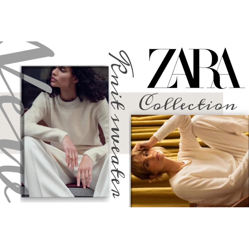 ต้องมีติดตู้น๊าาา เสื้อไหมพรมถักคอกลมแขนยาว Zara Basic Knit Sweater เข้าใหม่ ทรงเบสิค สีครีมเบจ ...