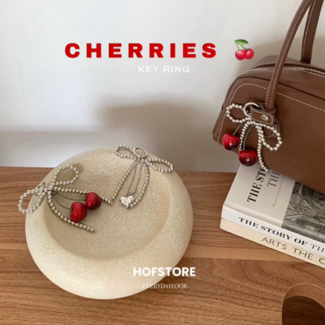 HOF - Cherrie key ring พวงกุญแจเชอร์รี่ (พร้อมส่งจากไทย) | Shopee Thailand