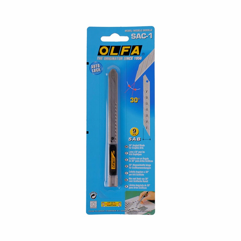 OLFA Cutter Knife มีดคัตเตอร์ 30 องศา ใบมีด 9 มม ด้ามสแตนเลส โอฟ่า รุ่น #SAC-1 | Shopee Thailand
