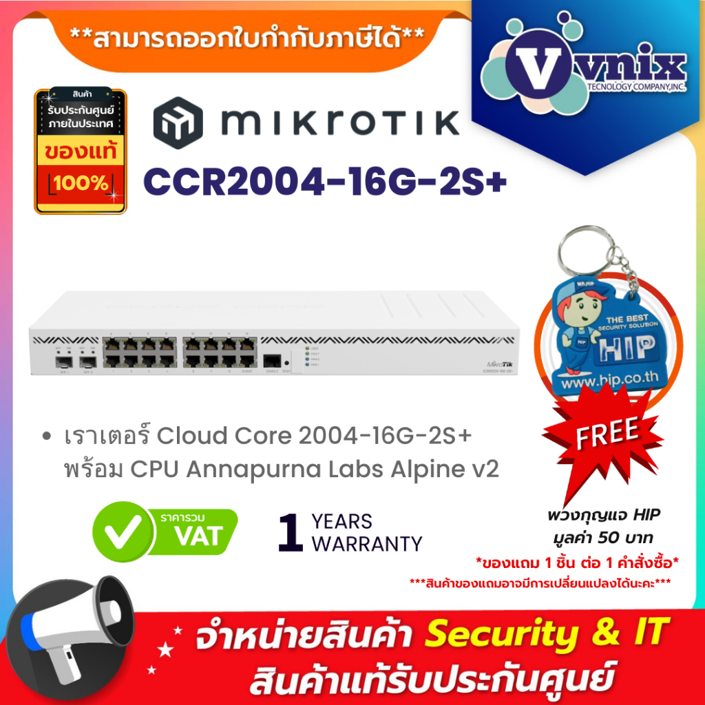 Mikrotik CCR2004-16G-2S+ เราเตอร์ Cloud Core 2004-16G-2S+ พร้อม CPU ...
