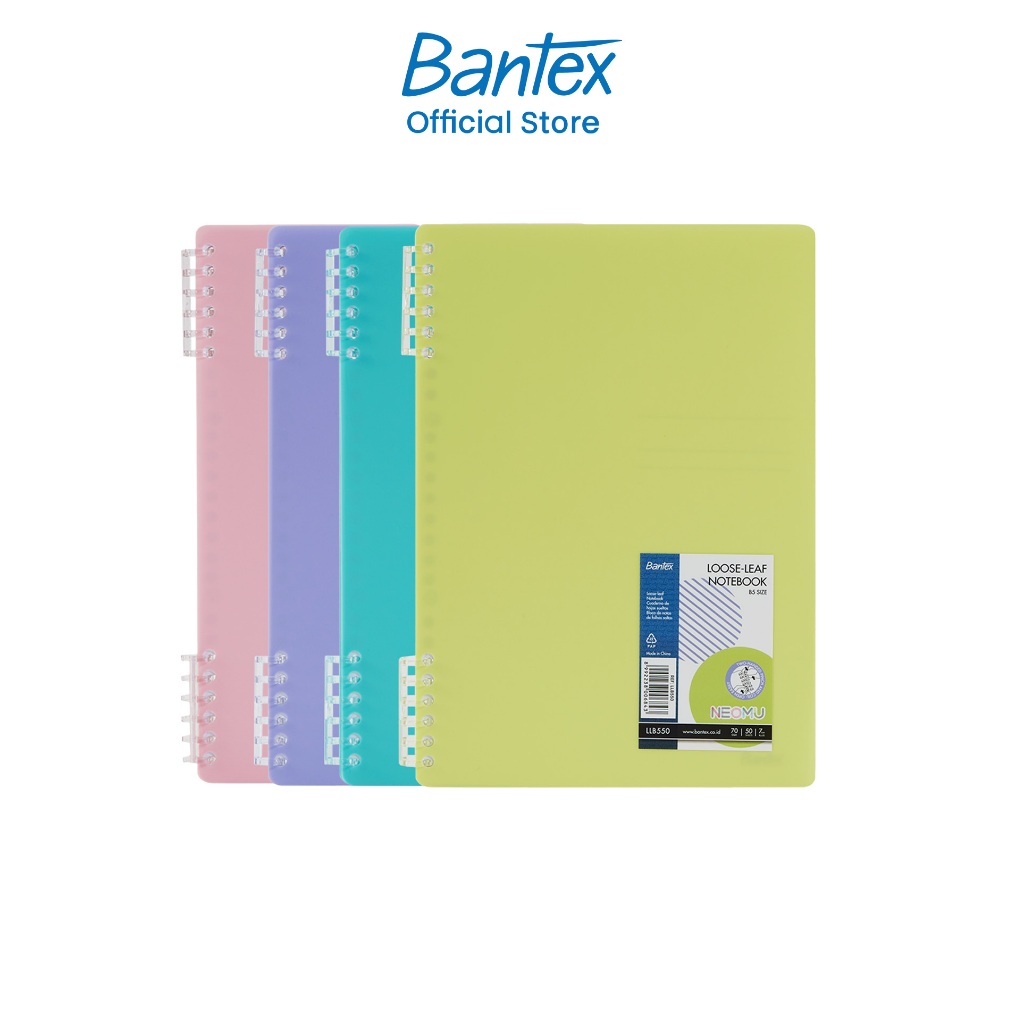 Bantex สมุดบันทึกแบบมีห่วง ขนาดA5 70แผ่น สีพาสเทล ใช้งานง่าย พกพาสะดวก ...