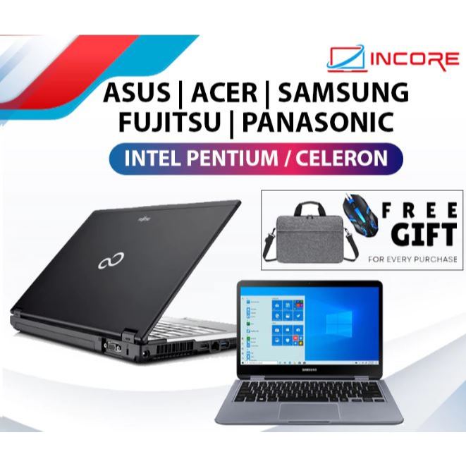 Mix Brand - SAMSUNG / ASUS / PANASONIC Laptop INTEL PENTIUM CELERON CORE 2 DUO Budget Notebook ...
