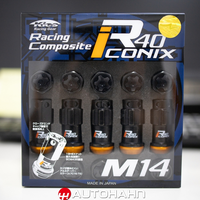 น๊อตล้อรุ่นพิเศษ Kyo-ei R40 iConix ของแท้ สีดำ เกลียว M14 1.5 Made in Japan 1 กล่อง จำนวน 20 ตัว ...
