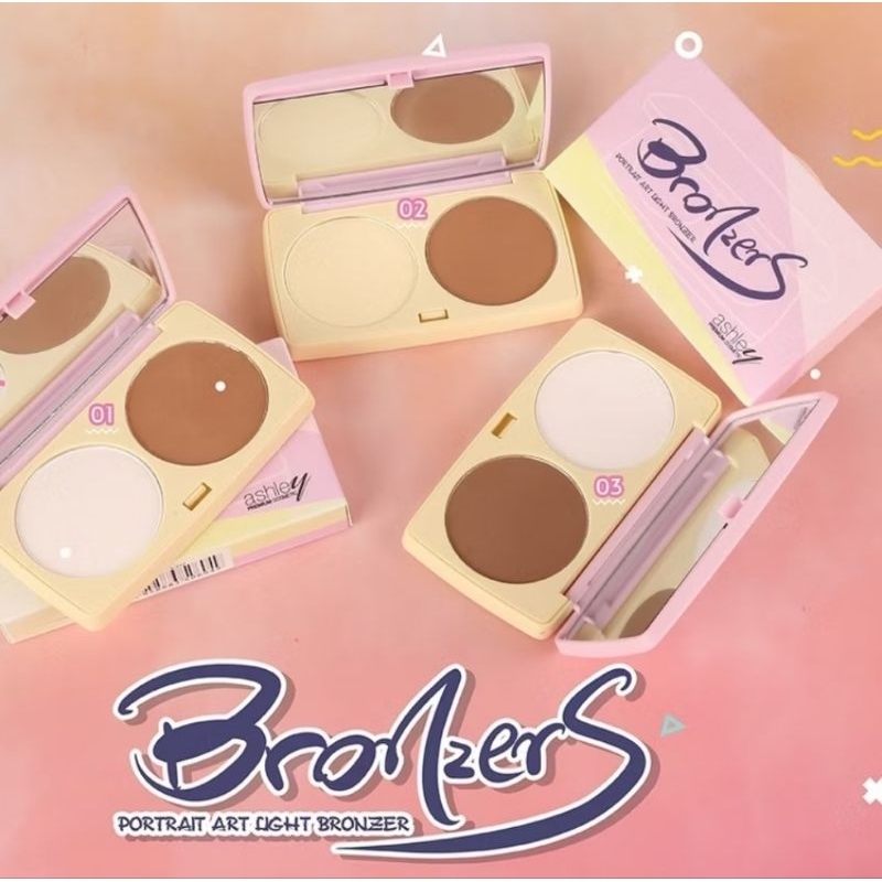 บรอนเซอร์และไฮไลท์เนื้อฝุ่น Ashley Double Color Bronzing Powder ...