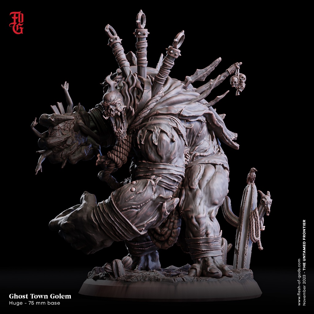 DnD miniature - Ghost Town Golem - The Untamed Frontier - โมเดลสำหรับ ...