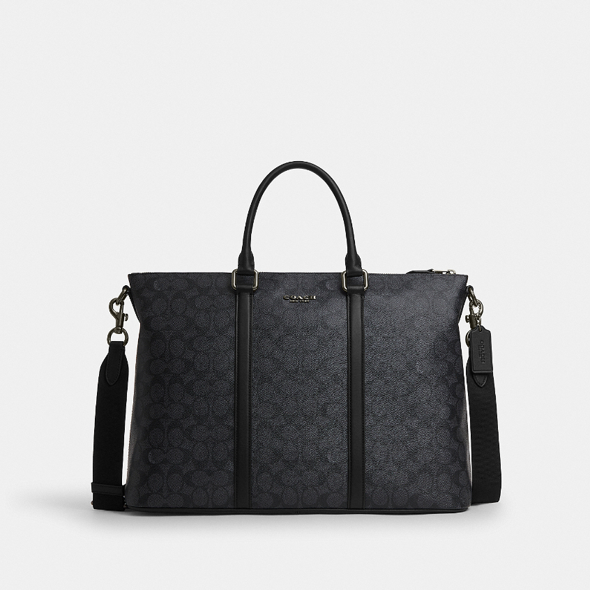 Coach CY770 Caleb Work Bag In Signature Canvas (QBMI5) กระเป๋าใส่เอกสาร ...