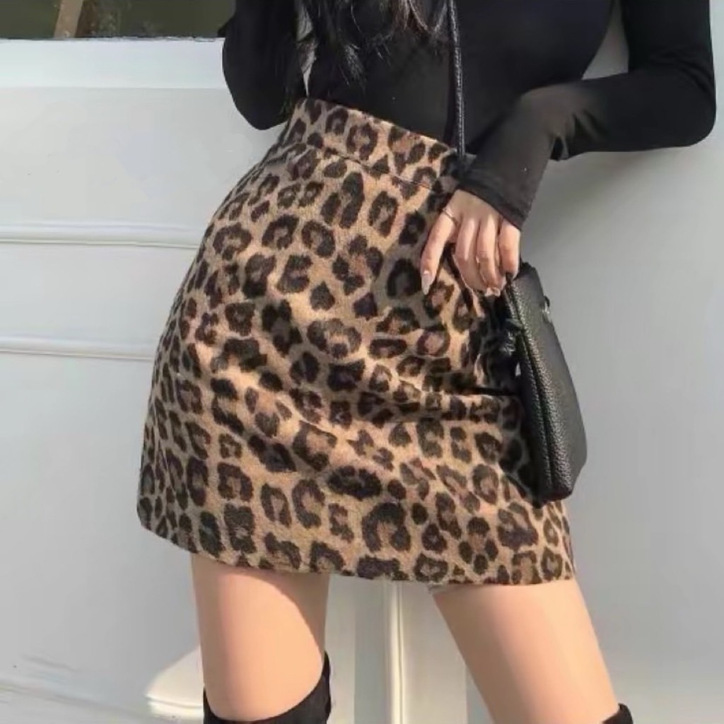 กระโปรงสั้นลายเสือดาว กระโปรงทรงเอสายฝอ ทรงแคบ เอวสูง รัดรูปเซ็กซี่ ...