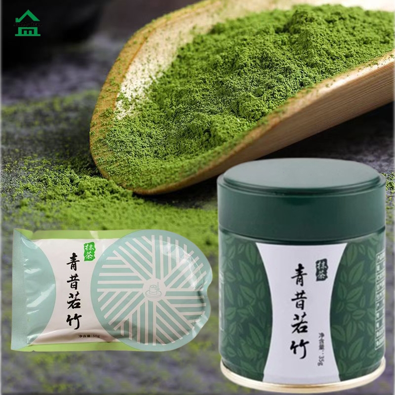 (พร้อมจัดส่ง)matcha ผงมัทฉะ Qingxi Ruozhu ซองชงเพียวได้ 35 g. กระปุก 50 ...
