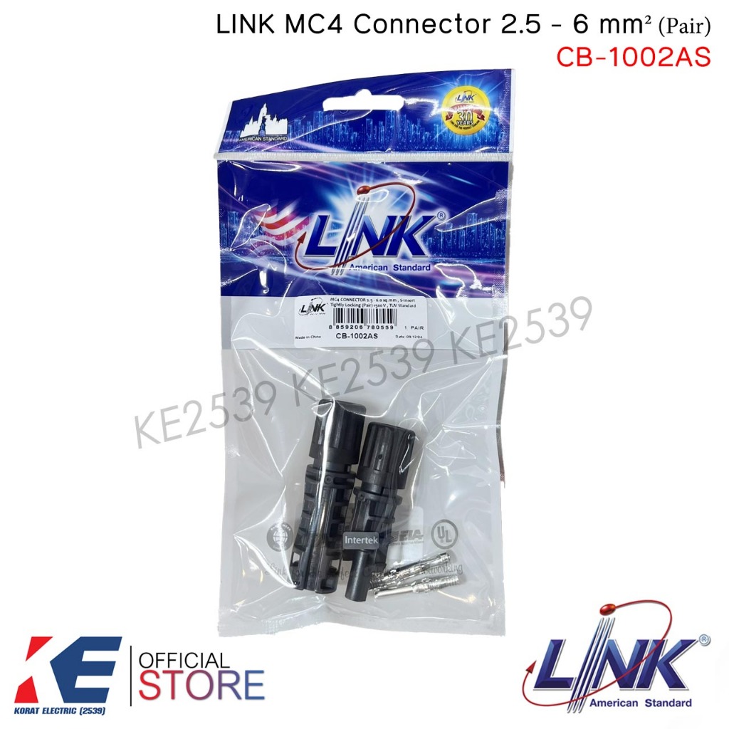 LINK MC4 Connector 2.5-6 mm. CB-1002AS หัว MC4 1500V หัวต่อสายโซล่า ...